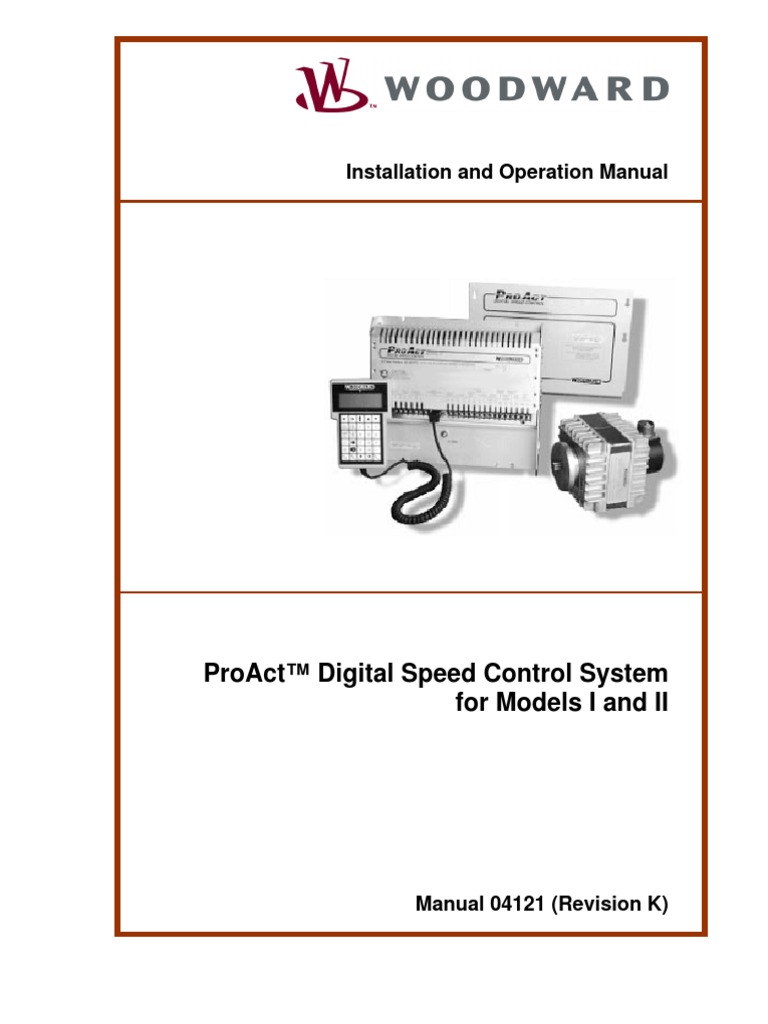 Proact™ Digital Speed Control System For Models I and Ii: Installation ...