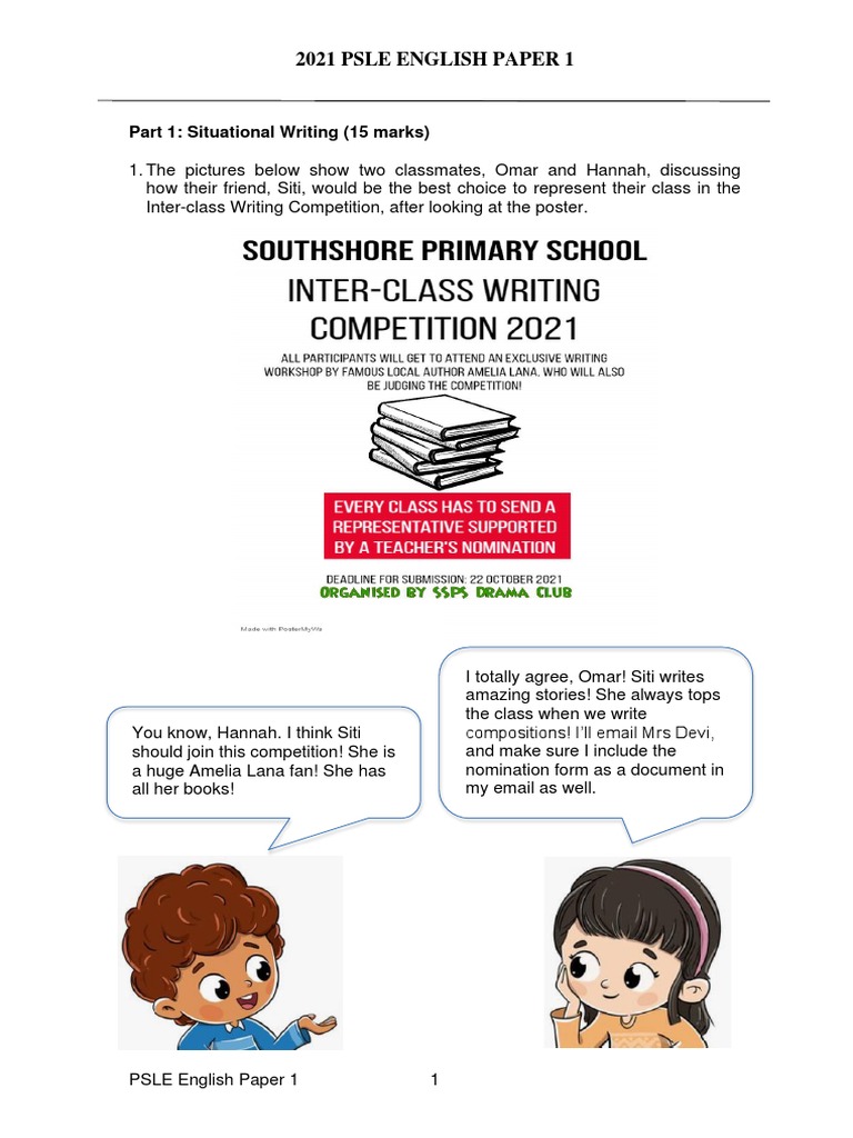 ERC-2021-PSLE-Standard-English-Paper-1 (1) | PDF