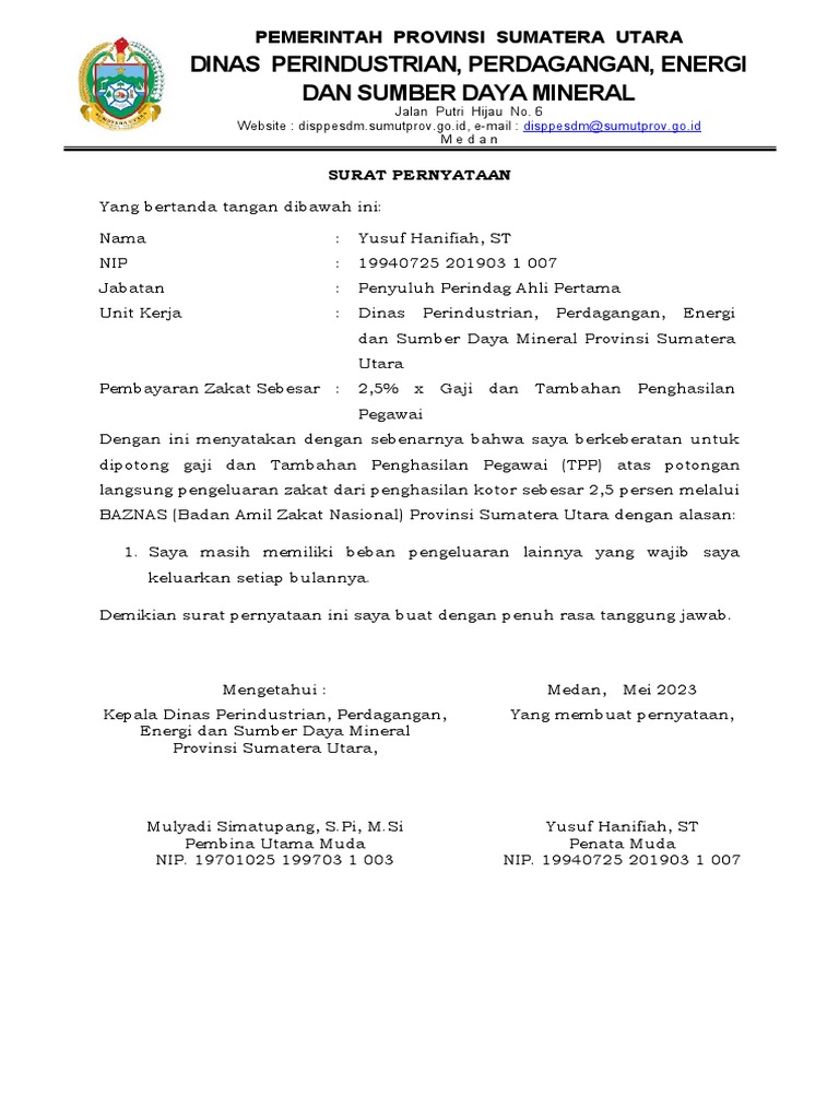 Surat Pernyataan Keberatan | PDF