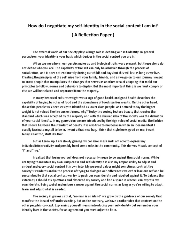 Beautiful (Reflection Paper) | PDF | Identity (Social Science) | Self ...
