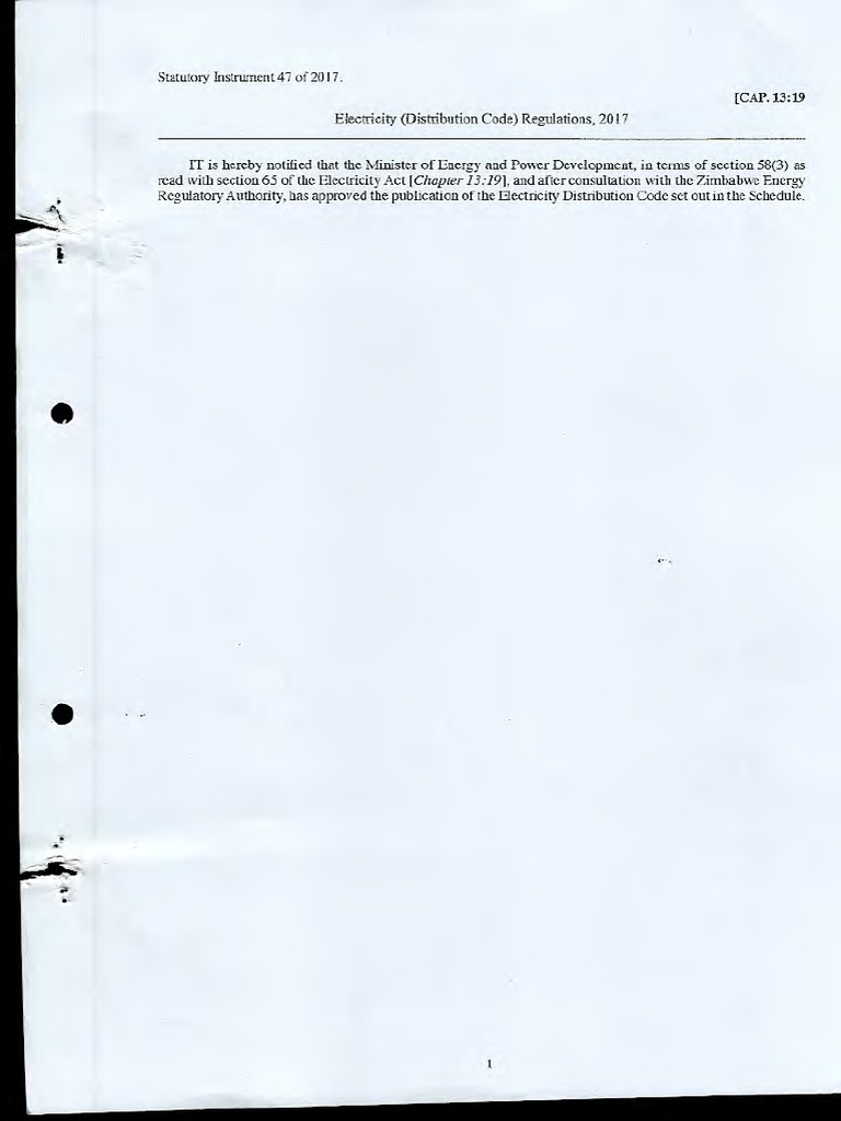 Electricity Distribution Code Regulations | PDF | Electric Power ...