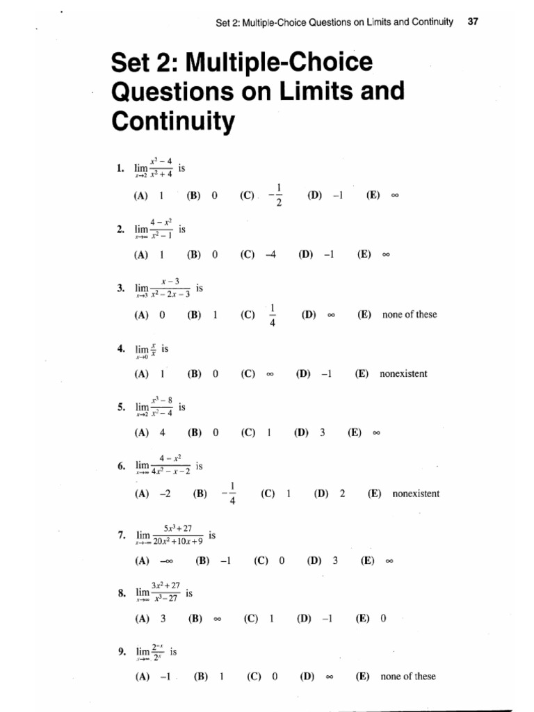 70 - Review Packet For Limits With Solutions | PDF
