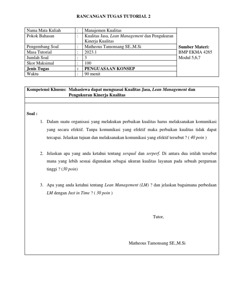 Ekma4265 - Tugas Tutorial 2 | PDF