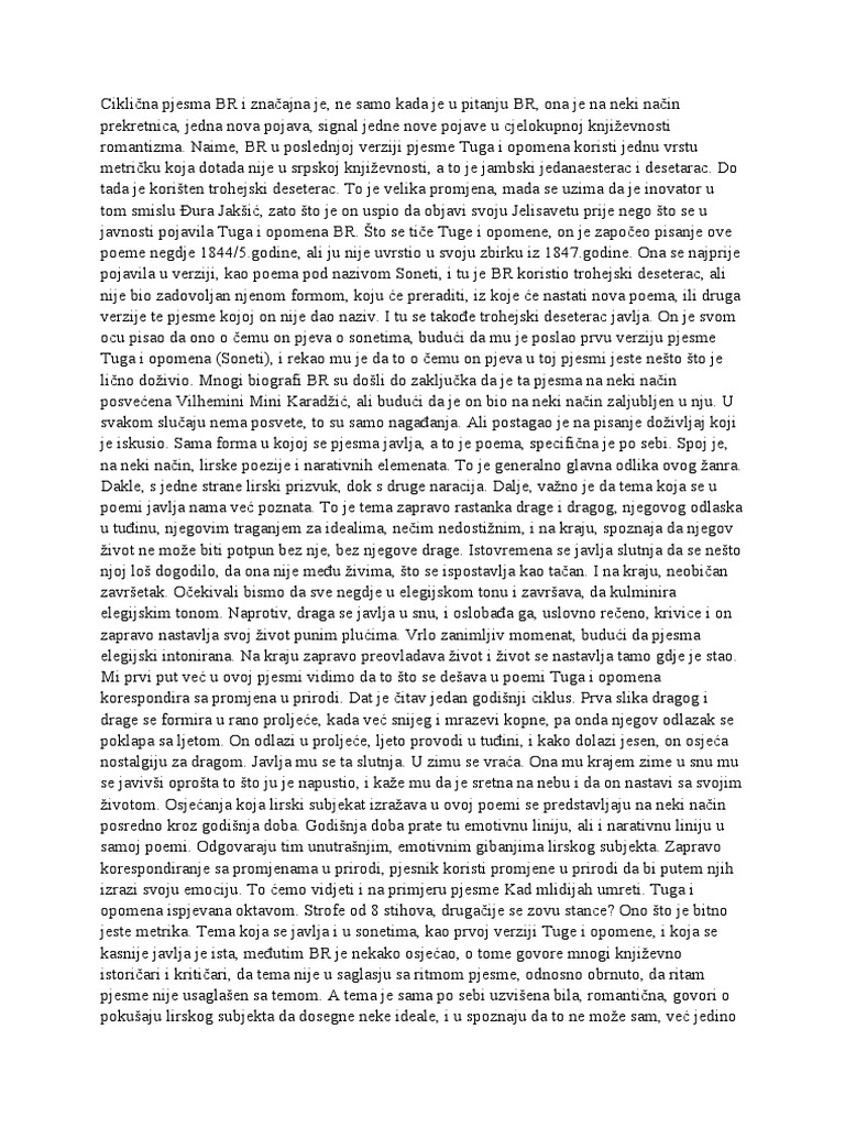 Tuga I Opomena I Kad Mlidijah Umreti | PDF