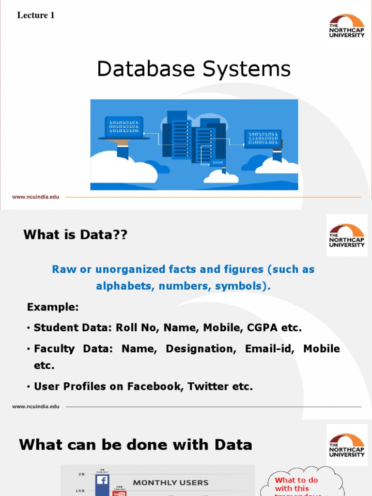 Lecture 1 - Database Systems PDF | PDF