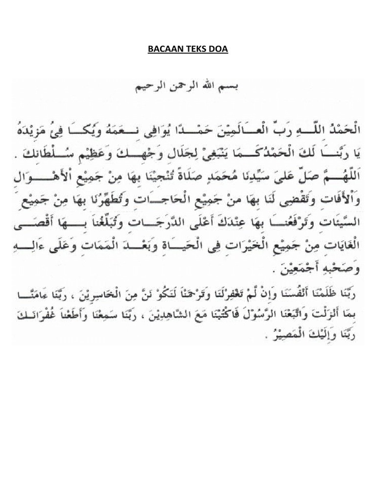 Bacaan Teks Doa | PDF