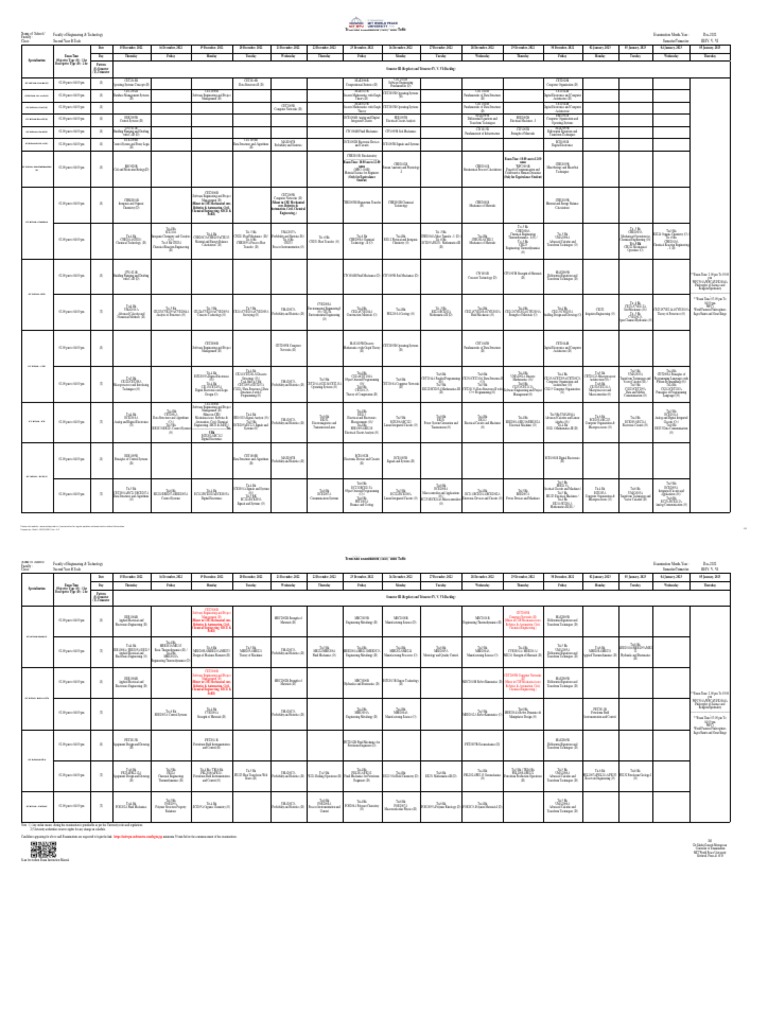 SY BTech TEE Timetable Dec 2022 | PDF | Engineering | Electronic Circuits