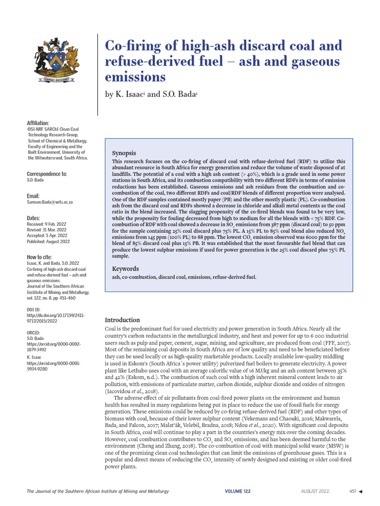 Co-firing of high-ash discard coal and refuse-derived fuel – ash and ...