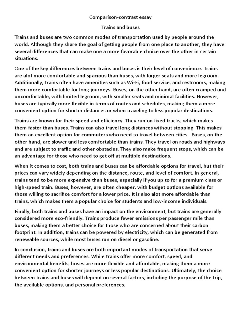 Comparison-Contrast Essay | PDF