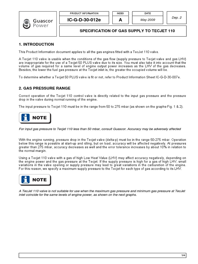 Specification of Gas Supply To Tecjet 110 | PDF | Gases | Valve