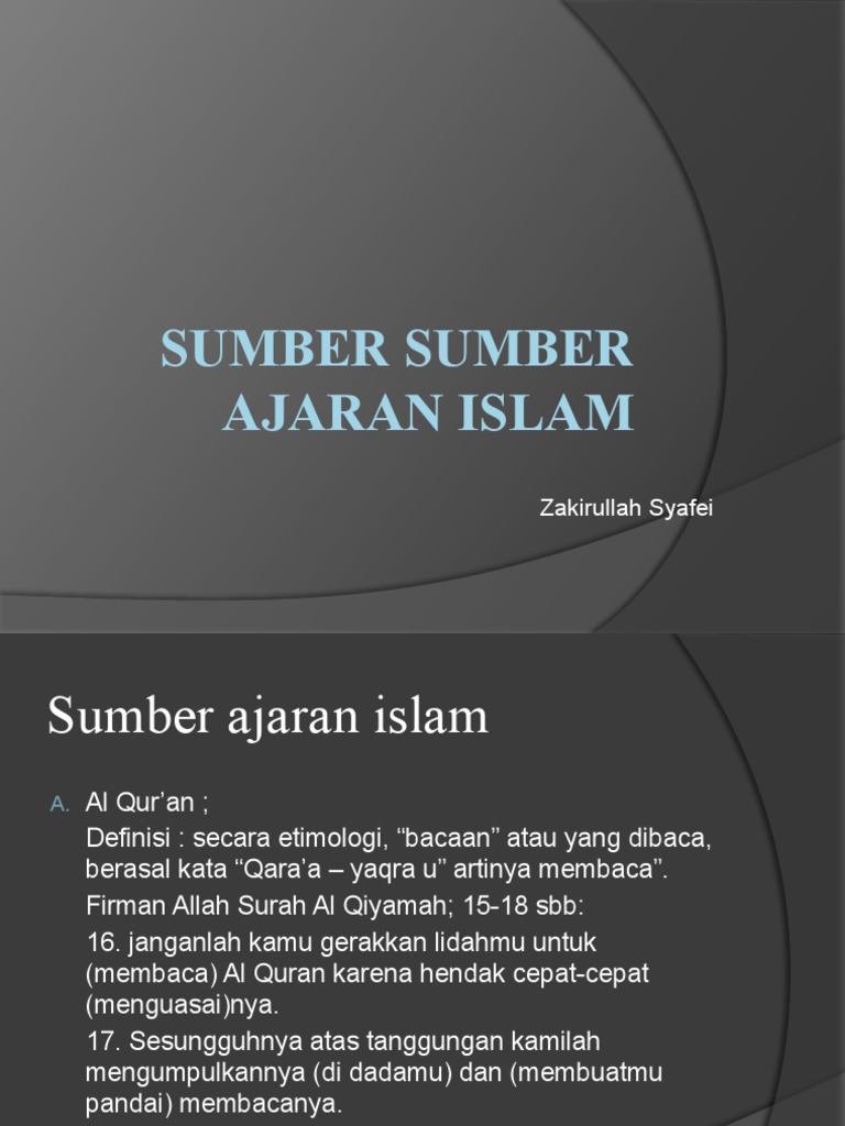 Sumber Sumber Ajaran Islam.pptx | PDF