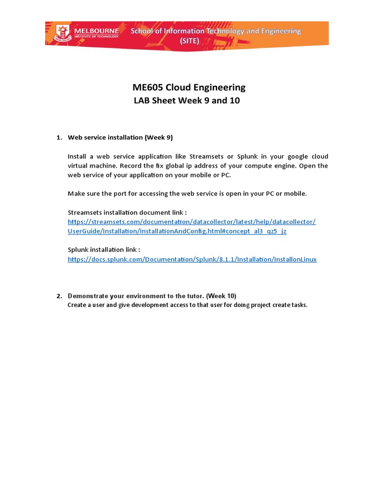 Lab 9-10 - Google Cloud Platform - Web Service Installation | PDF
