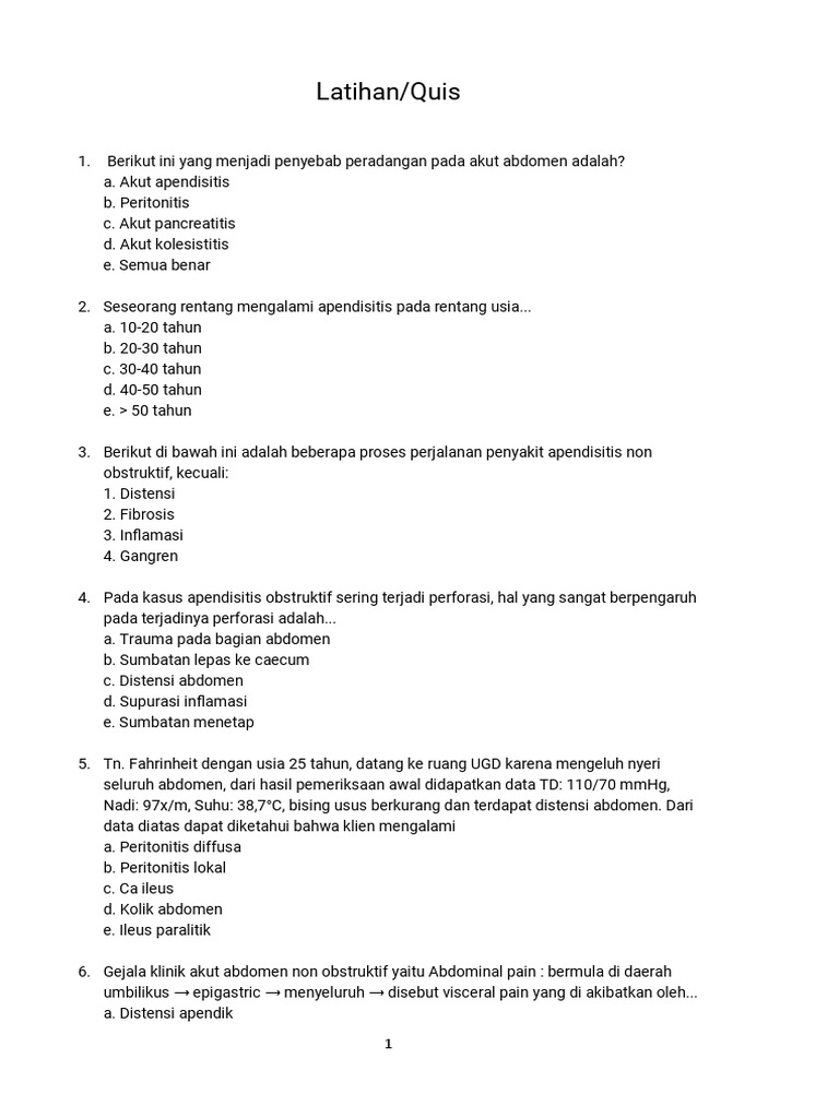 Soal QUIS KMB I | PDF