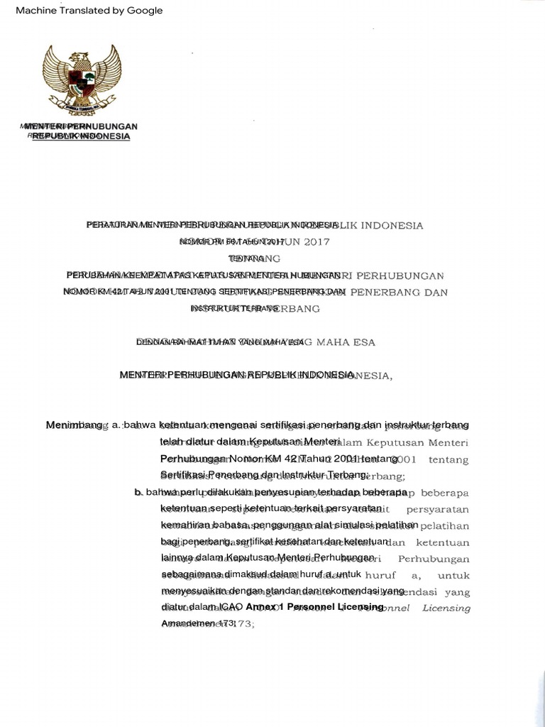 PKPS Bagian 61 (CASR Part 61) | PDF