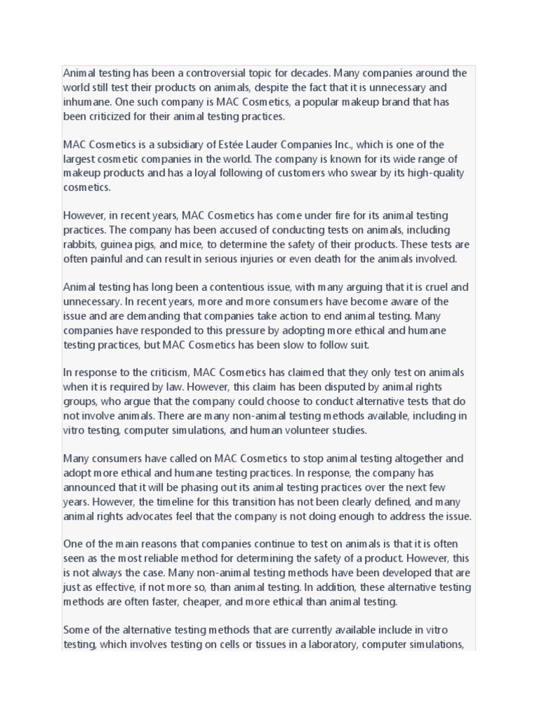 MAC Cosmetics and Animal Testing A Controversial Issue in The Beauty ...