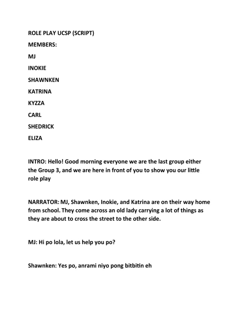 Role Play Ucsp | PDF