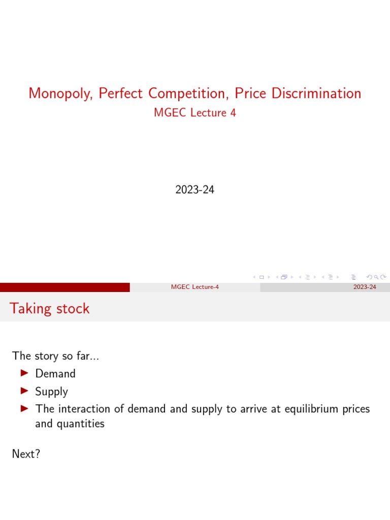 Lecture 4 PDF | PDF | Monopoly | Price Discrimination