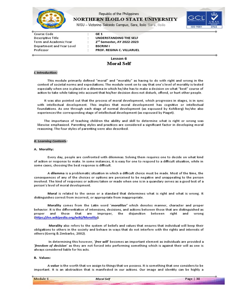 Module 6 GE 1 BSCRIM 1 - 042522 | PDF | Reason | Social Psychology