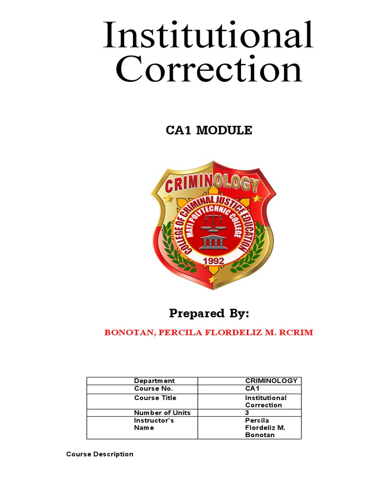 Ca 1 Module Final | Download Free PDF | Punishments | Prison