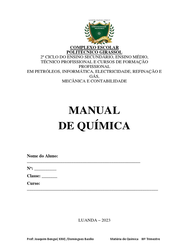 Química - Nome Dos Compostos Inorgânicos | PDF