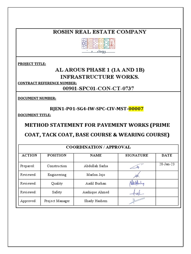 Pavement Works (Prime Coat, Tack Coat, Base Course & Wearing Course ...