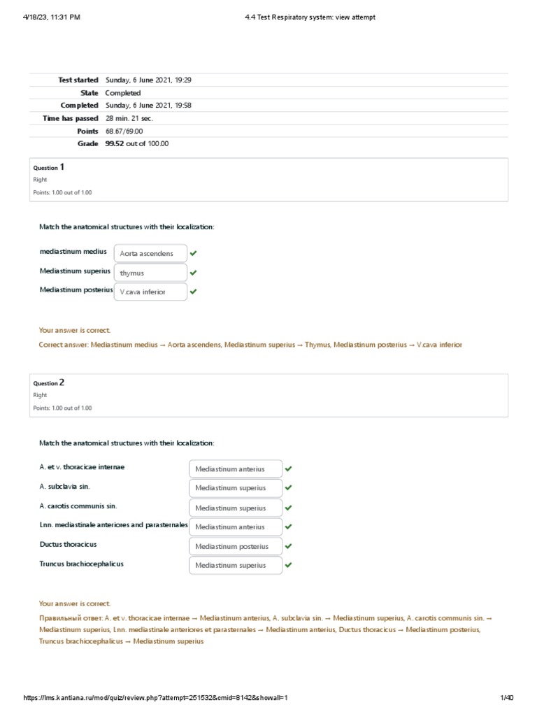 Respiratory System Test Results | PDF | Respiratory Tract | Lung