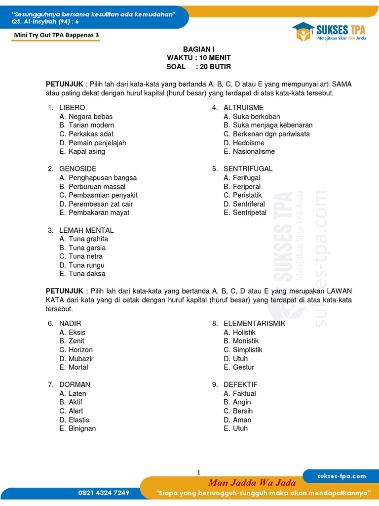 Mini Try Out 3 New | PDF