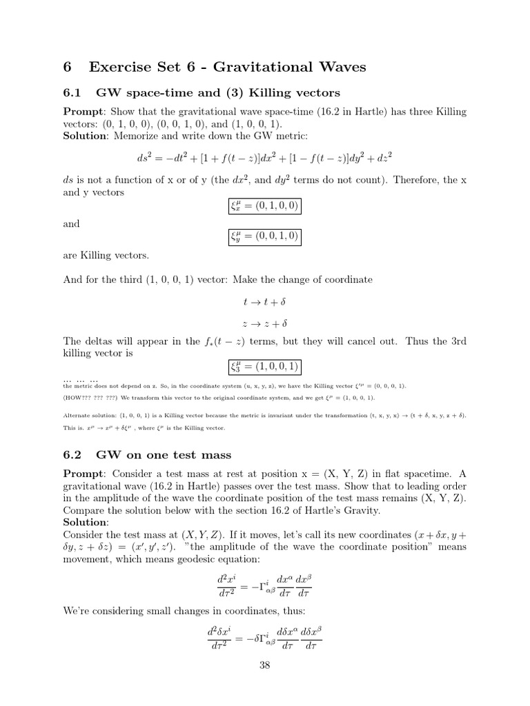 Introduction To General Relativity Solutions 41-45 | PDF | Waves | Gravity