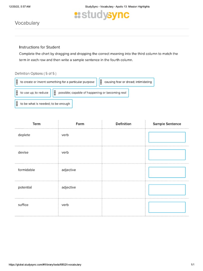 Apollo 13 Vocabulary | PDF