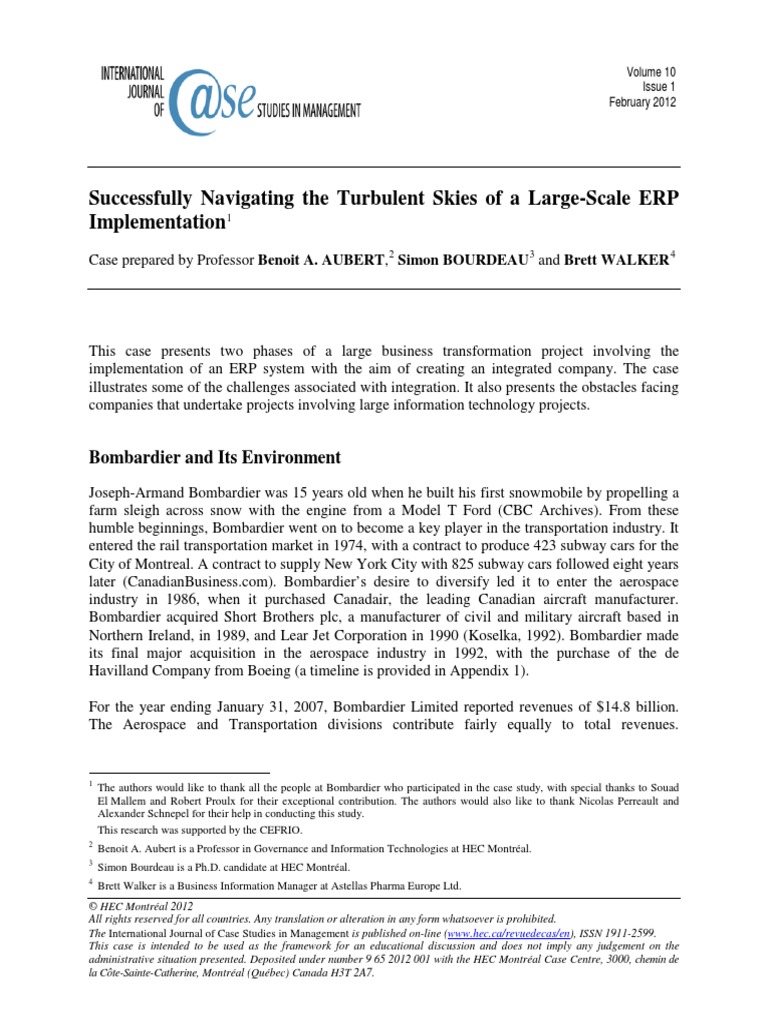 Successfully Navigating The Turbulent Skies of A Large-Scale ERP ... Successfully Navigating The Turbulent Skies of A Large-Scale ERP ...