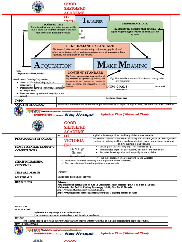 Lesson-Plan W8 | PDF | Equations | Learning