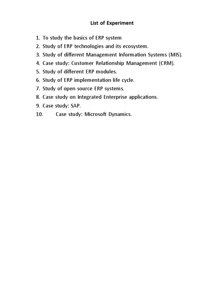 ERP Lab Manual - 1 | PDF | Enterprise Resource Planning | Customer ...