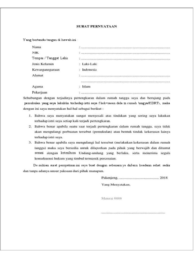 583763793-Contoh-Surat-Perjanjian-Kdrt-Suami-Istri.docx | PDF