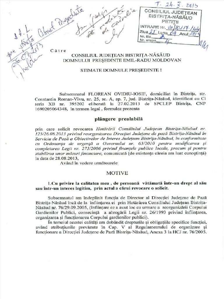 Dokumen.tips Model Plangere Prealabila Si Raspuns | PDF