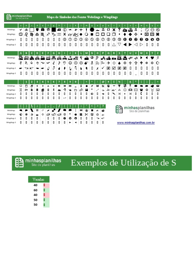 Cópia de Mapa - Simbolos - Wingdings | PDF