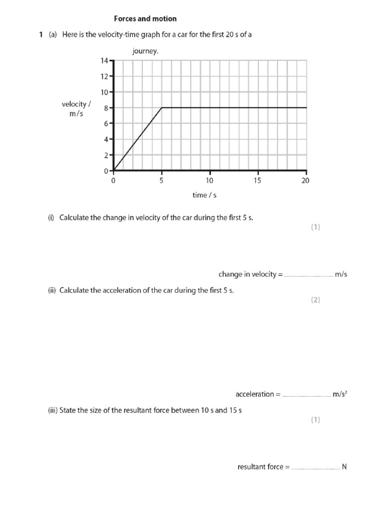Velocity, Distance - Acceleration 3 QP | PDF
