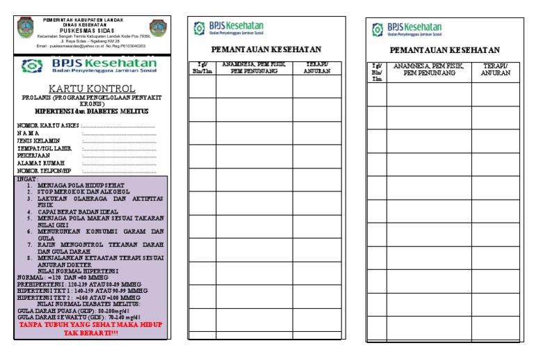 Kartu Kontrol HT Dan DM | PDF