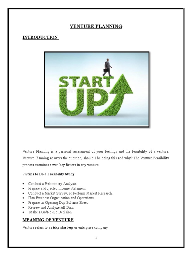 Venture Planning by Suman | PDF | Career & Growth