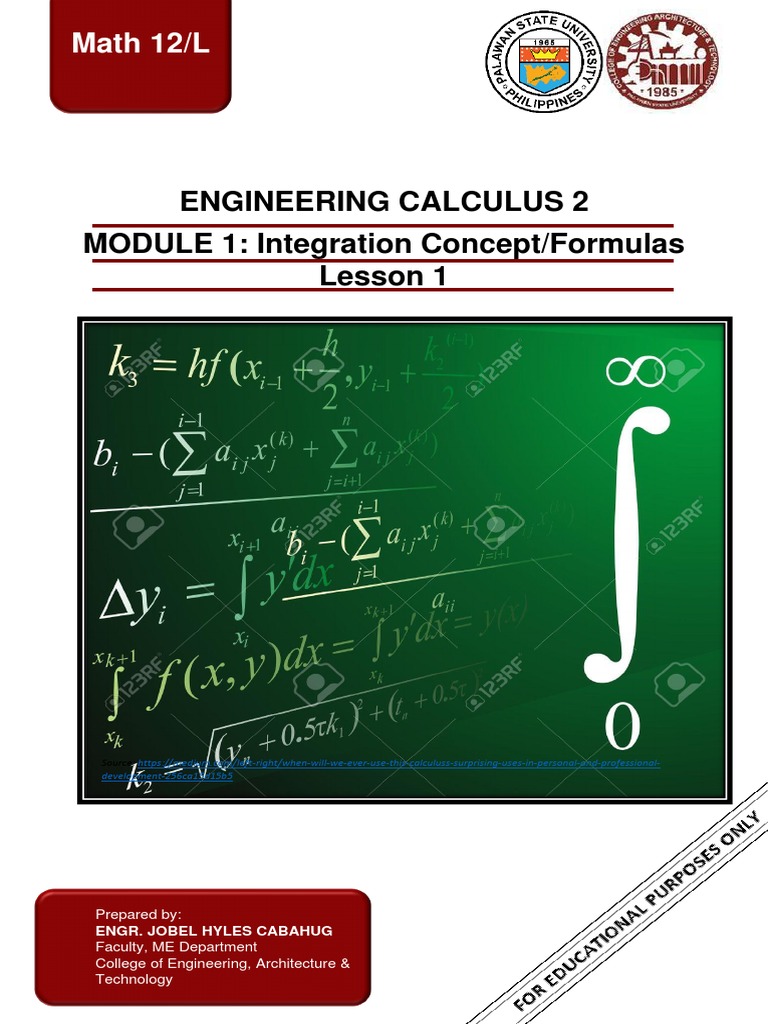Module 1 Integration Concept and Formulas | PDF | Integral | Function ...