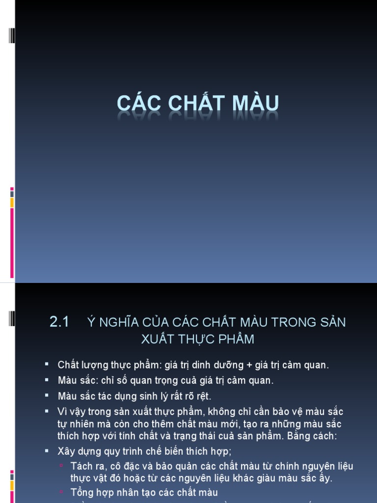 Cac Chat Mau | PDF