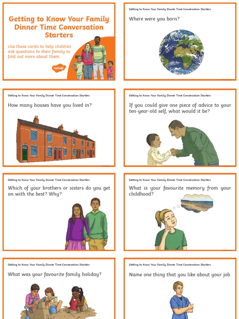Getting to Know Your Family Dinner Time Conversation Starters | PDF