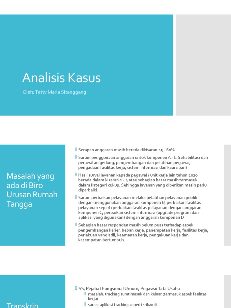 Analisis Masalah dan Solusi Biro Rumah Tangga | PDF