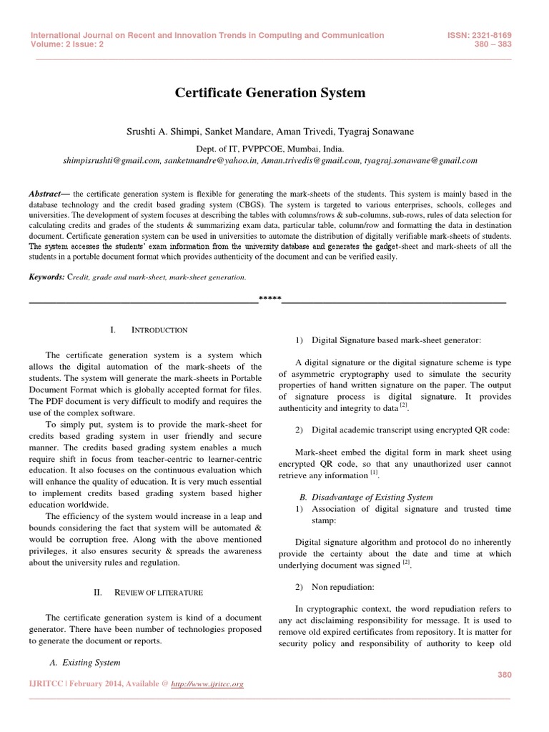 Certificate Generation System-3 | PDF | Cryptography | Databases