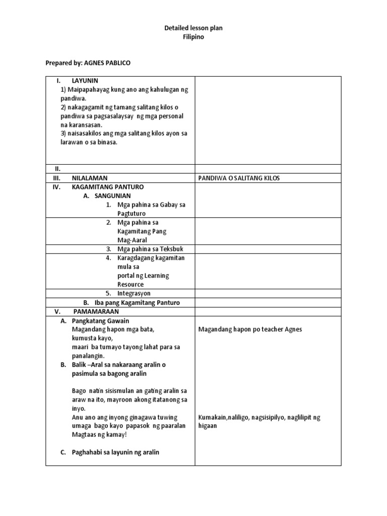 LAYUNIN-pandiwa Revise | PDF