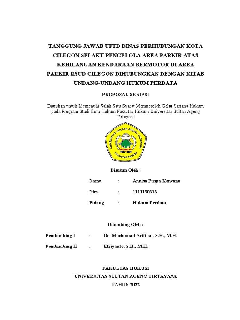 Proposal Bab 1 | PDF