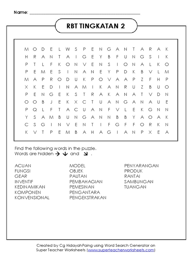 Super Teacher Worksheets RBT TINGKATAN 2 | PDF | Puzzles | Games Of ...