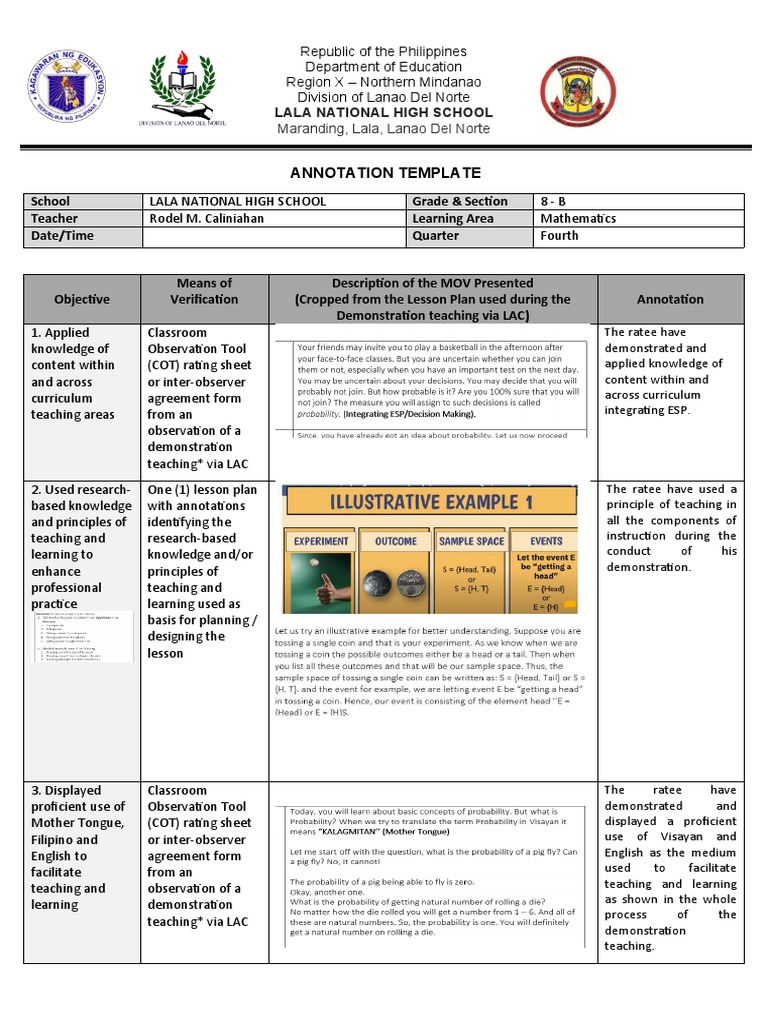 Annotation Math | PDF | Learning | Classroom
