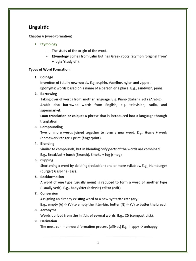 Linguistic Final Exam | PDF | Morphology (Linguistics) | Word