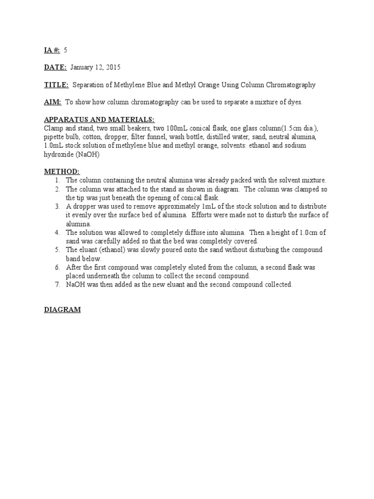 IA #5 - Column Chromatograpy | PDF | Chromatography | Elution