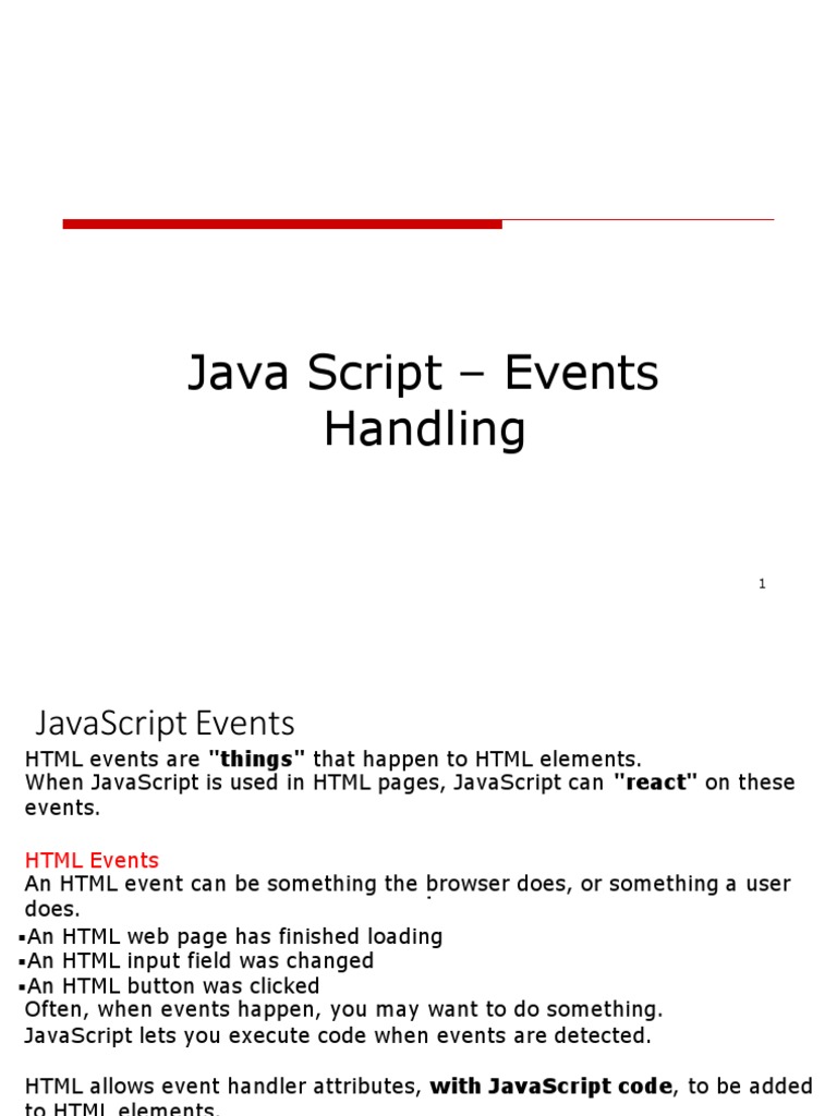 JS Event Handling | PDF
